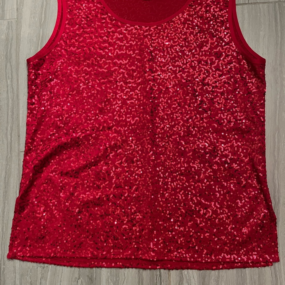 Caroline Rose Red Sequin Tank - Gem